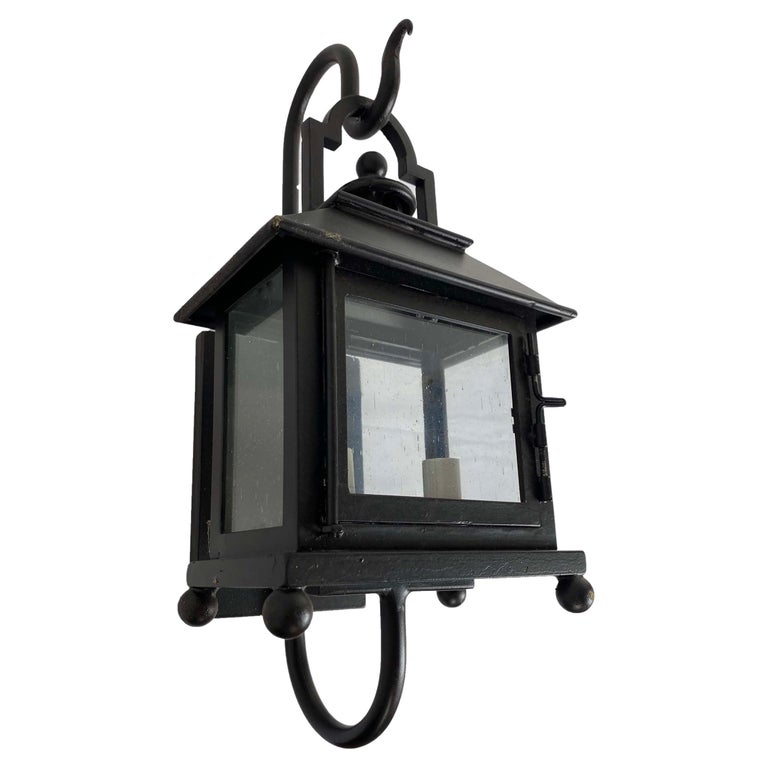 Griffiths 8" wall bracket wrought iron lantern For Sale at 1stDibs
