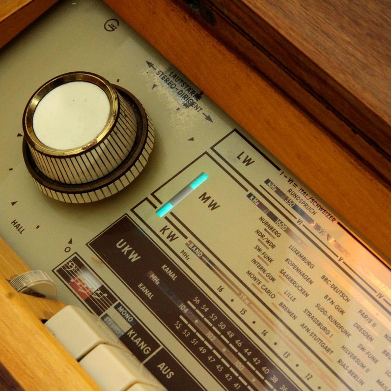 Grinding Stereo Console with Radio and Turntable Player, 1950s at 1stDibs
