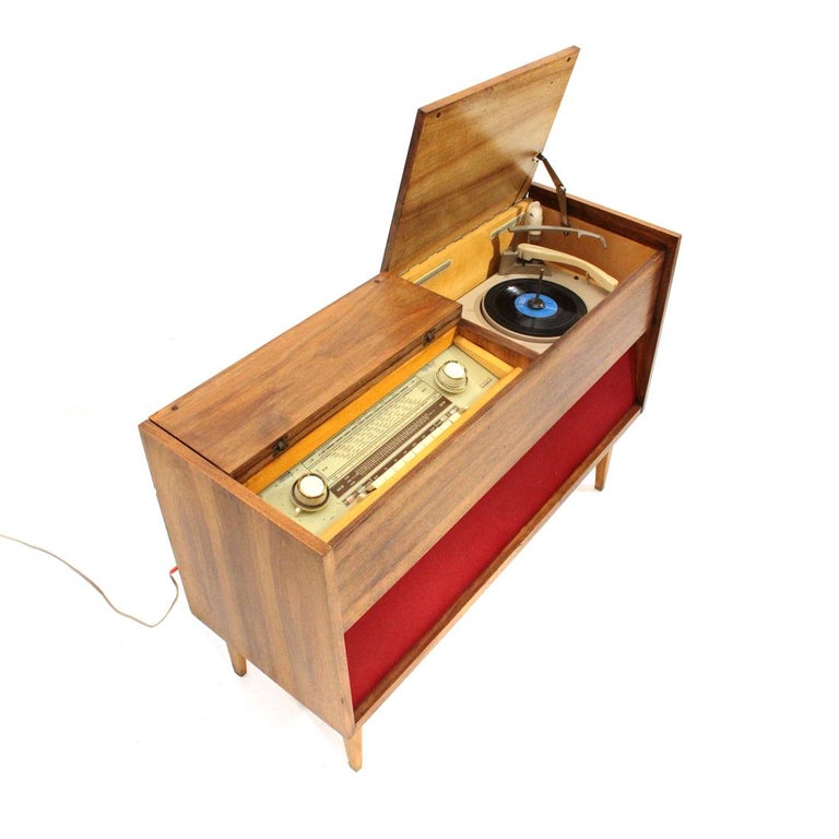 Grinding Stereo Console with Radio and Turntable Player, 1950s at 1stDibs