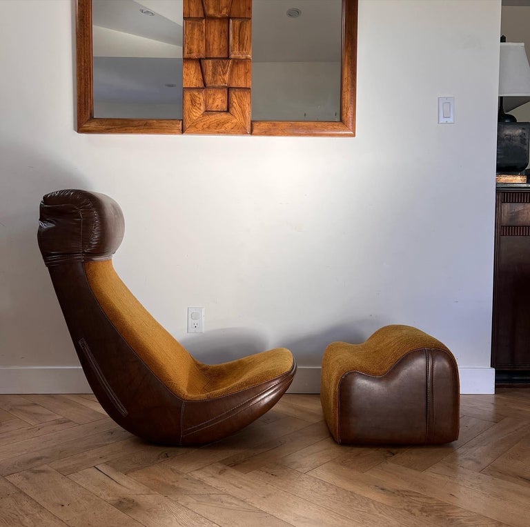 Groovy Bionic Vibrating Chair with Ottoman, 1970s For Sale at 1stDibs