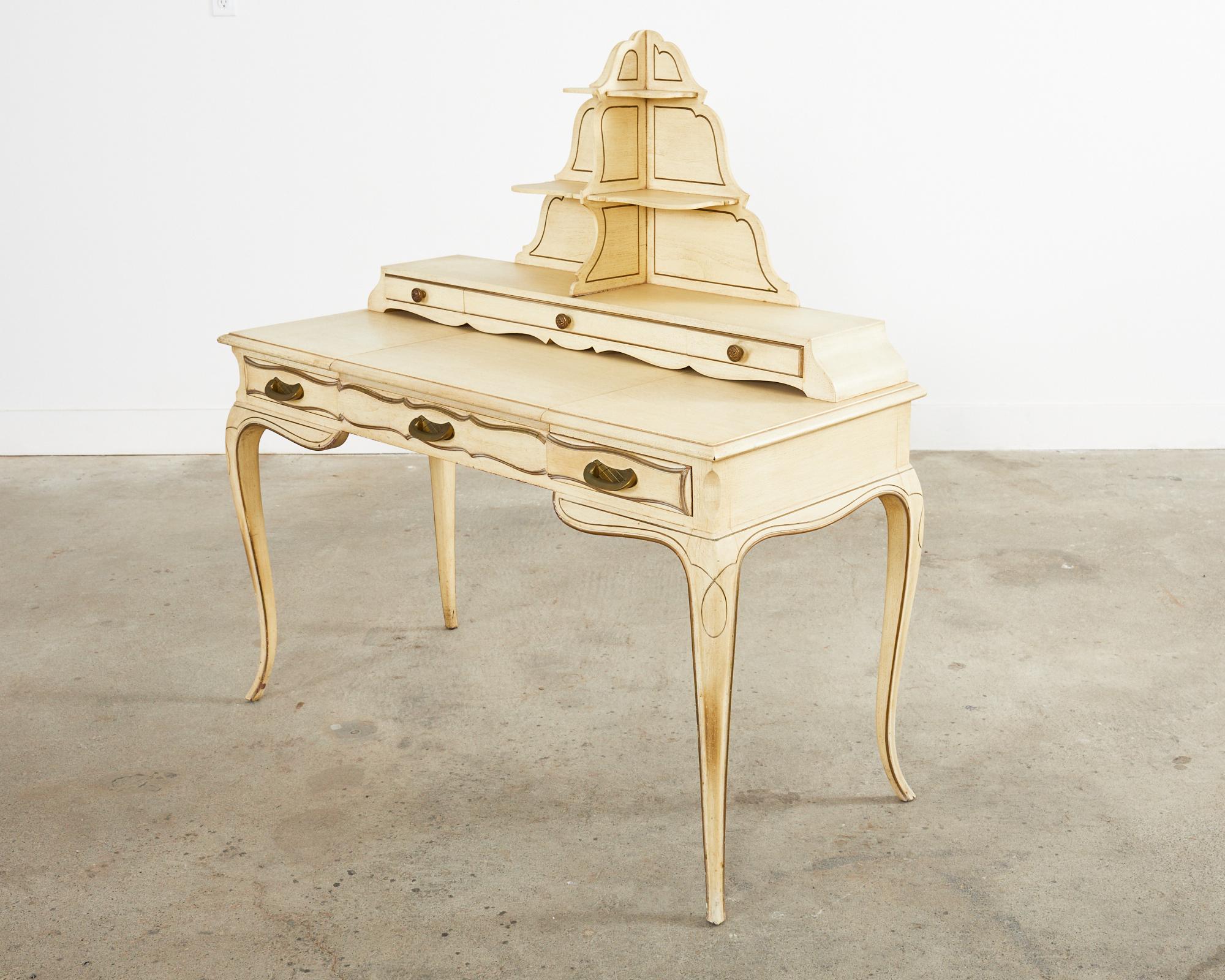 Grosfeld House Hollywood Regency Pagoda Writing Table or Vanity at 1stDibs