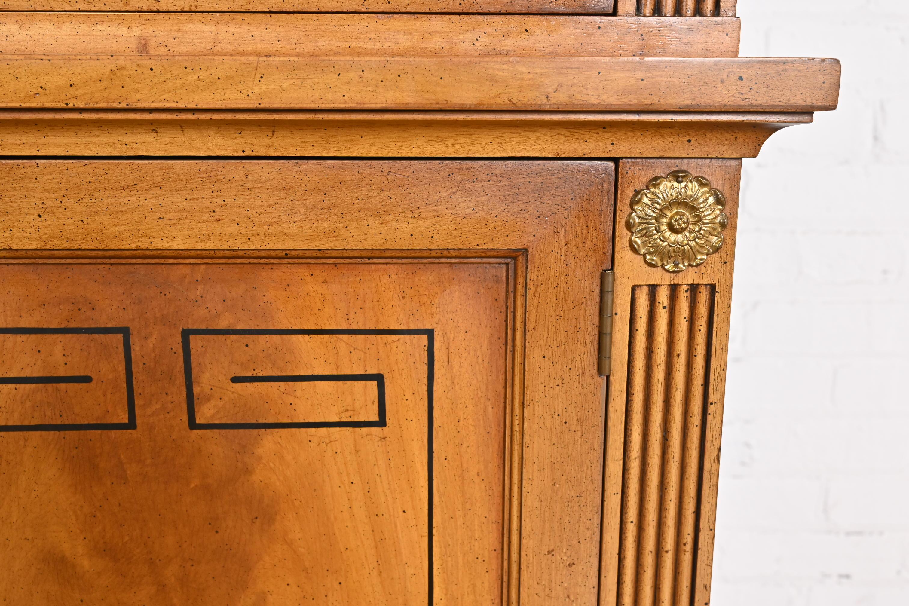 Grosfeld House Neoclassical Mahogany Lighted Breakfront Bookcase ...