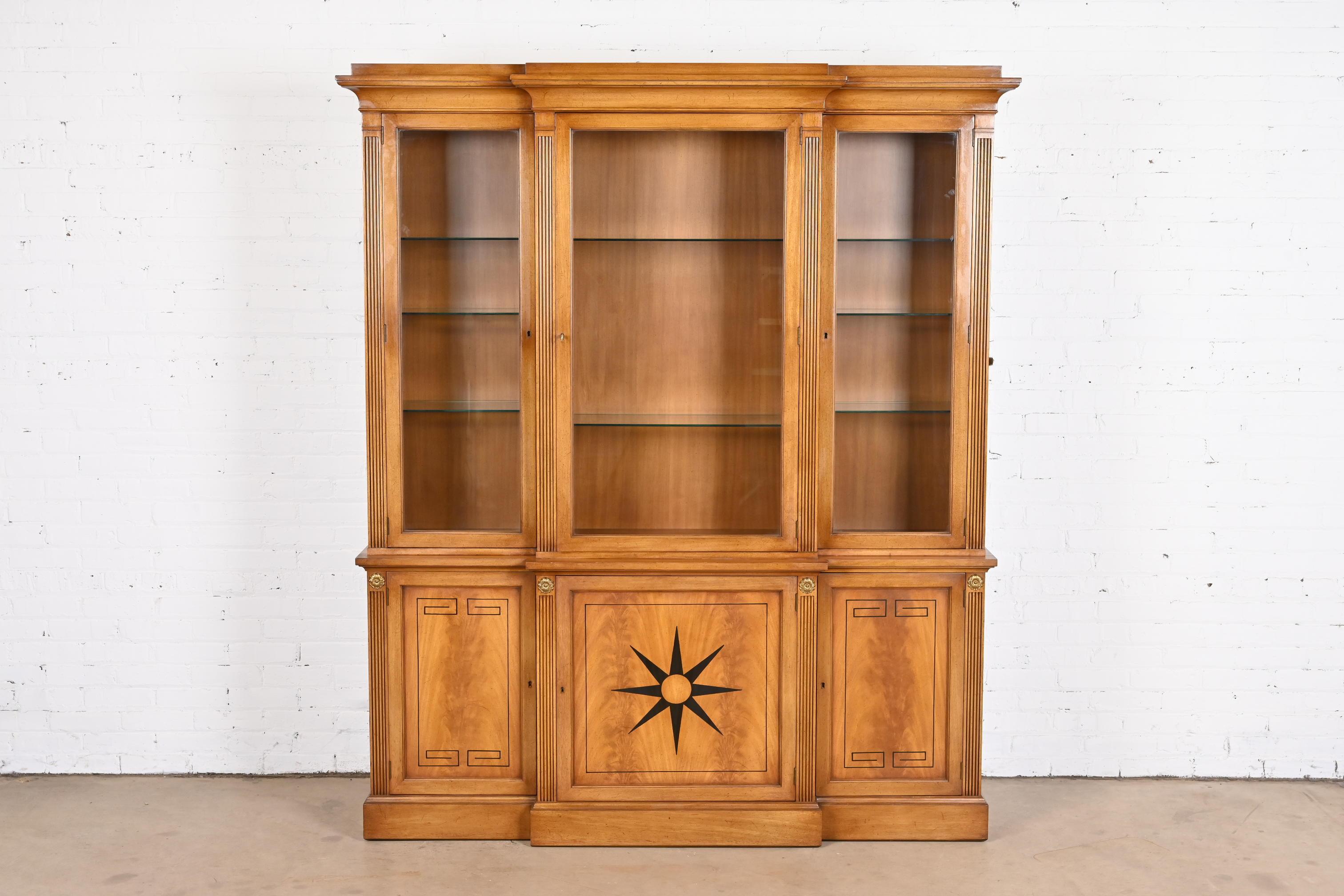Grosfeld House Neoclassical Mahogany Lighted Breakfront Bookcase ...