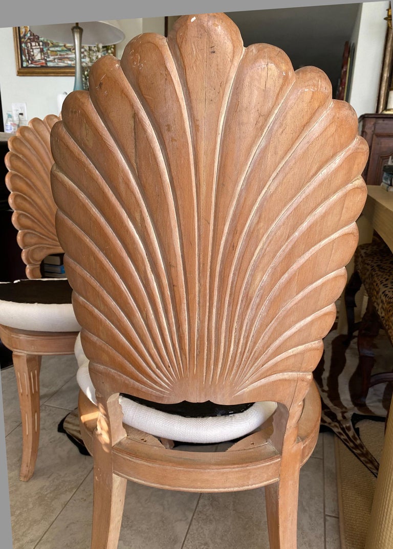 Grotto Shell Back Dining Chairs set of Four For Sale at 1stDibs