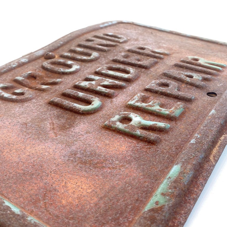 Ground Under Repair Staked Sign For Sale at 1stDibs
