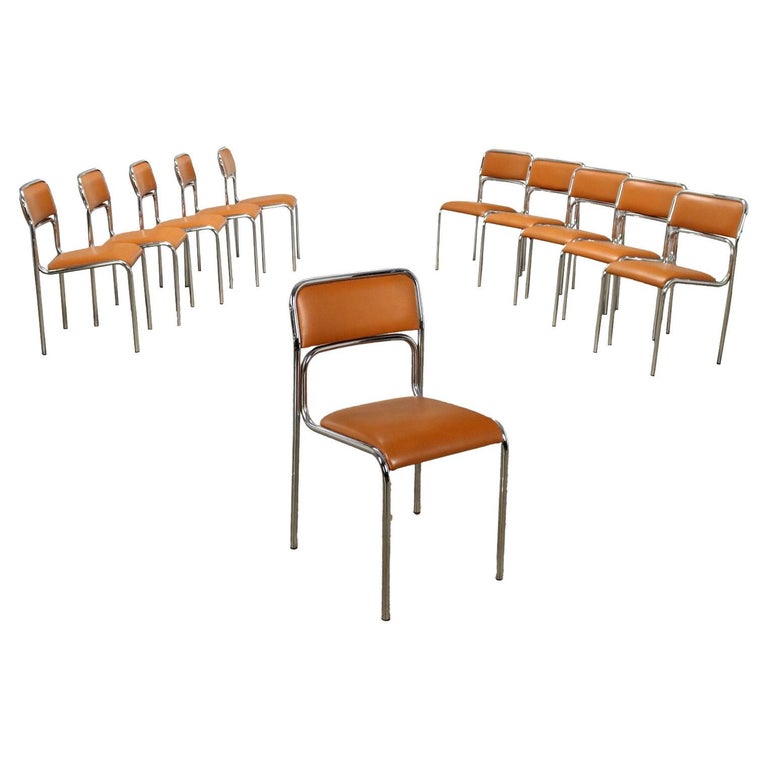 Group of 11 Chairs Leatherette Italy, 1970s For Sale at 1stDibs