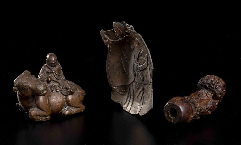 Group of 3 Ancient Objects, China/Japan/Indonesia, 19th Century For ...