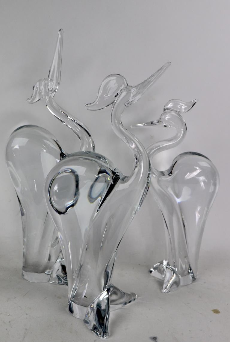 Group of 3 Marcolin Crystal Glass Birds Made in Sweden For Sale at ...