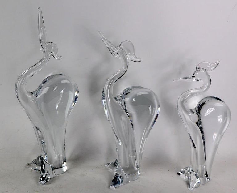 Group of 3 Marcolin Crystal Glass Birds Made in Sweden For Sale at ...