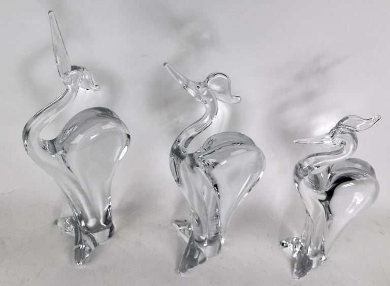 Group of 3 Marcolin Crystal Glass Birds Made in Sweden For Sale at ...