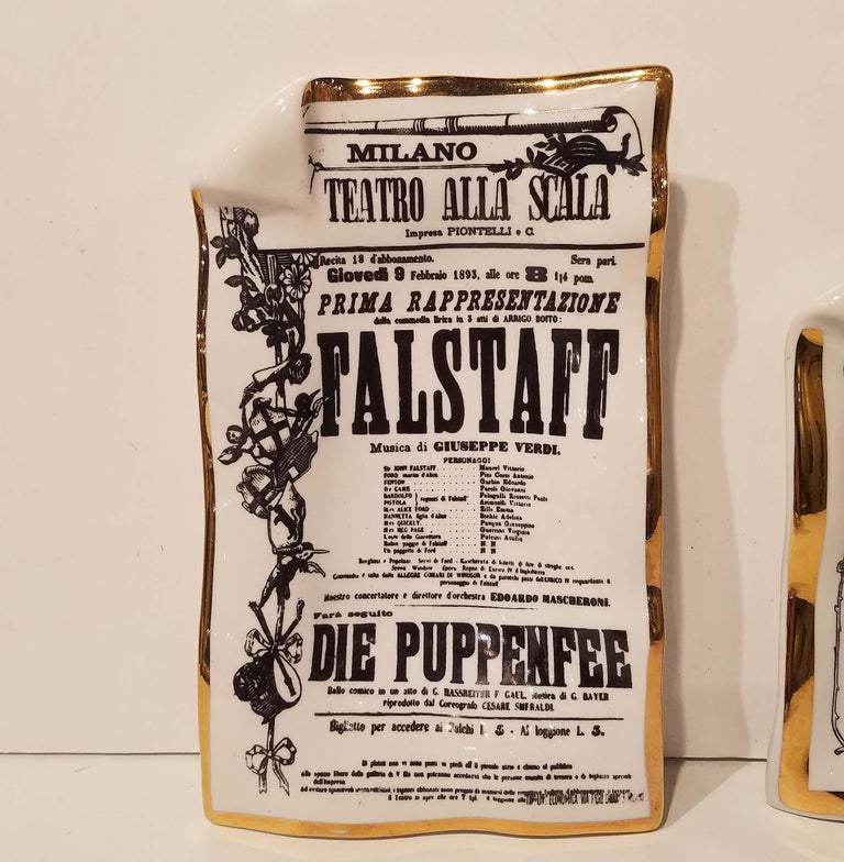 Group of 3 Vintage Italian Opera Plate Genuine Piero Fornasetti Milano ...