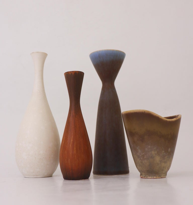 Group of 4 Vases Ceramics, Rörstrand Carl-Harry Stålhane, Midcentury ...