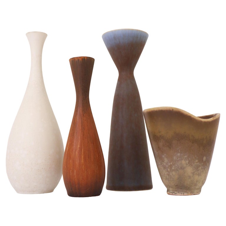 Group of 4 Vases Ceramics, Rörstrand Carl-Harry Stålhane, Midcentury ...