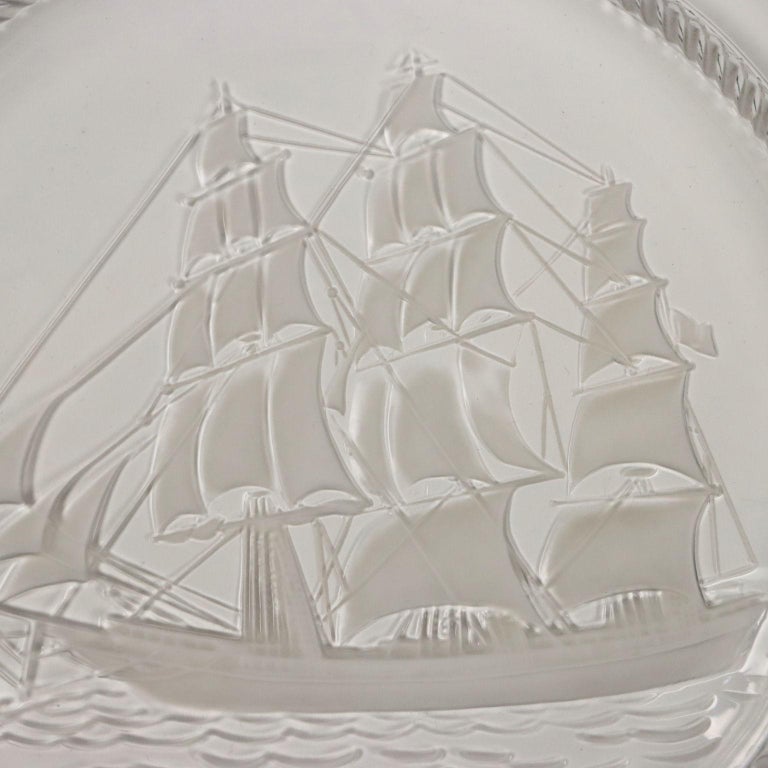 Group of 5 Plates Lalique Crystal France XX Century For Sale at 1stDibs