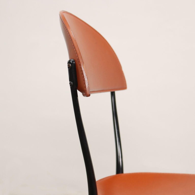 Group of 8 Chairs Zanotta Tonietta 2090 Leather, Italy, 1980s For Sale ...