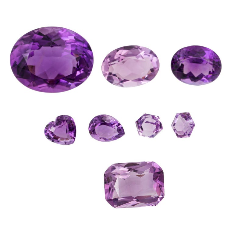 Group of 8 Faceted Amethysts For Sale at 1stDibs