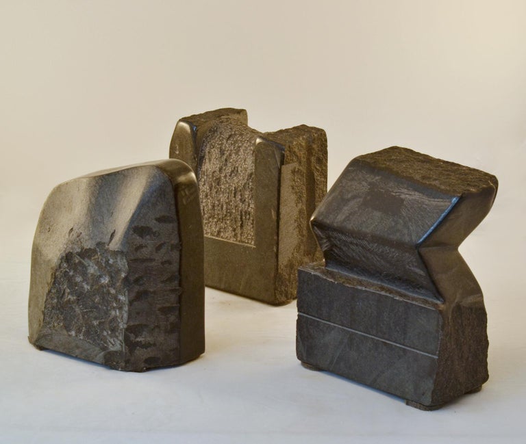Group of Black Granite Geometric Abstract Dutch Sculptures For Sale at ...