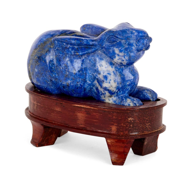 Group of Chinese Carved Lapis Figurines at 1stDibs