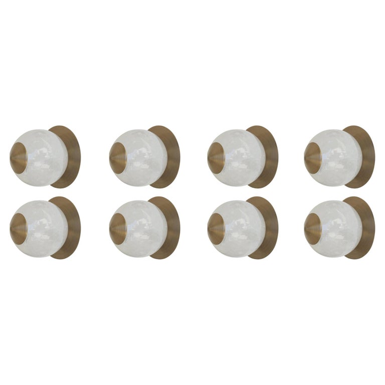 Group Of Eight BRE Rock Crystal Sconces by Phoenix For Sale at 1stDibs