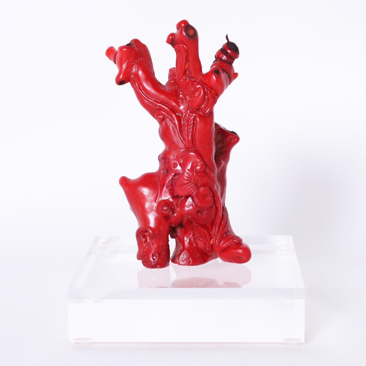 Group of Four Red Coral Specimens, Priced Individually For Sale at 1stDibs