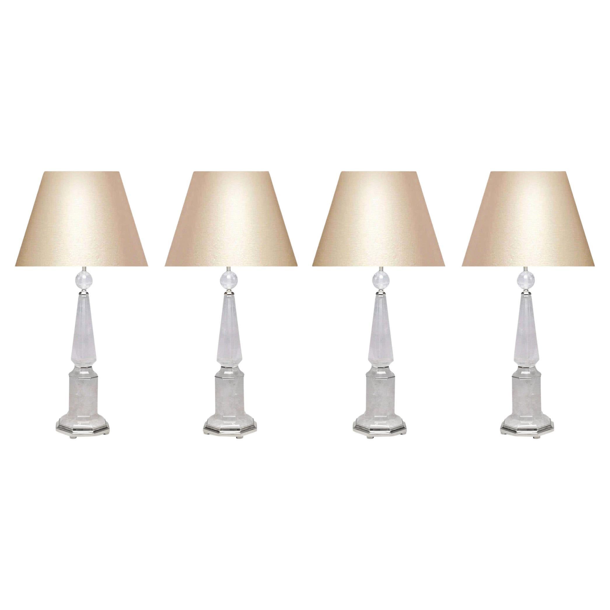 Group of Four Modern Rock Crystal Quartz Lamps by Phoenix at 1stDibs