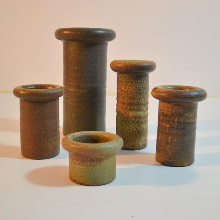Group of Mid Century Ceramic Studio Vases in Earth Tones For Sale at ...