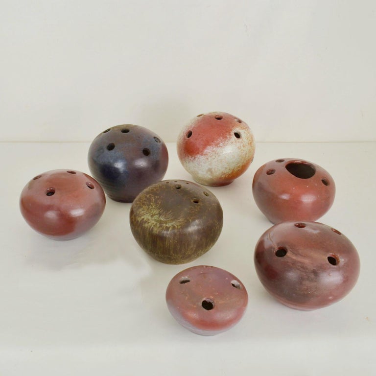 Group of Mid-Century Modern Organic Studio Ceramic Ball Vases For Sale ...