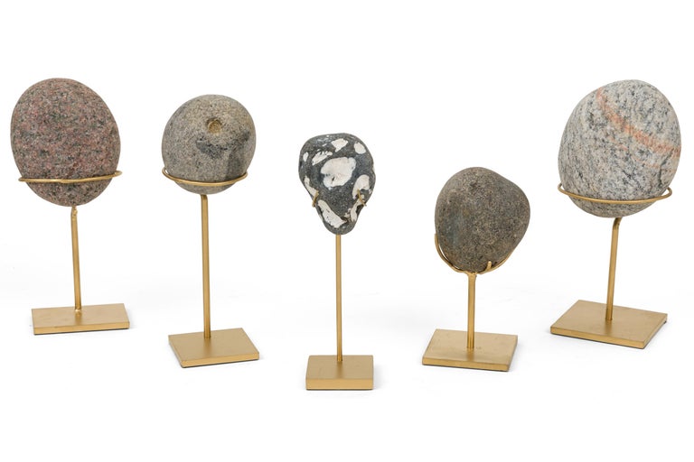 Group of Mounted Natural Sea Stone Specimens from Denmark For Sale at ...