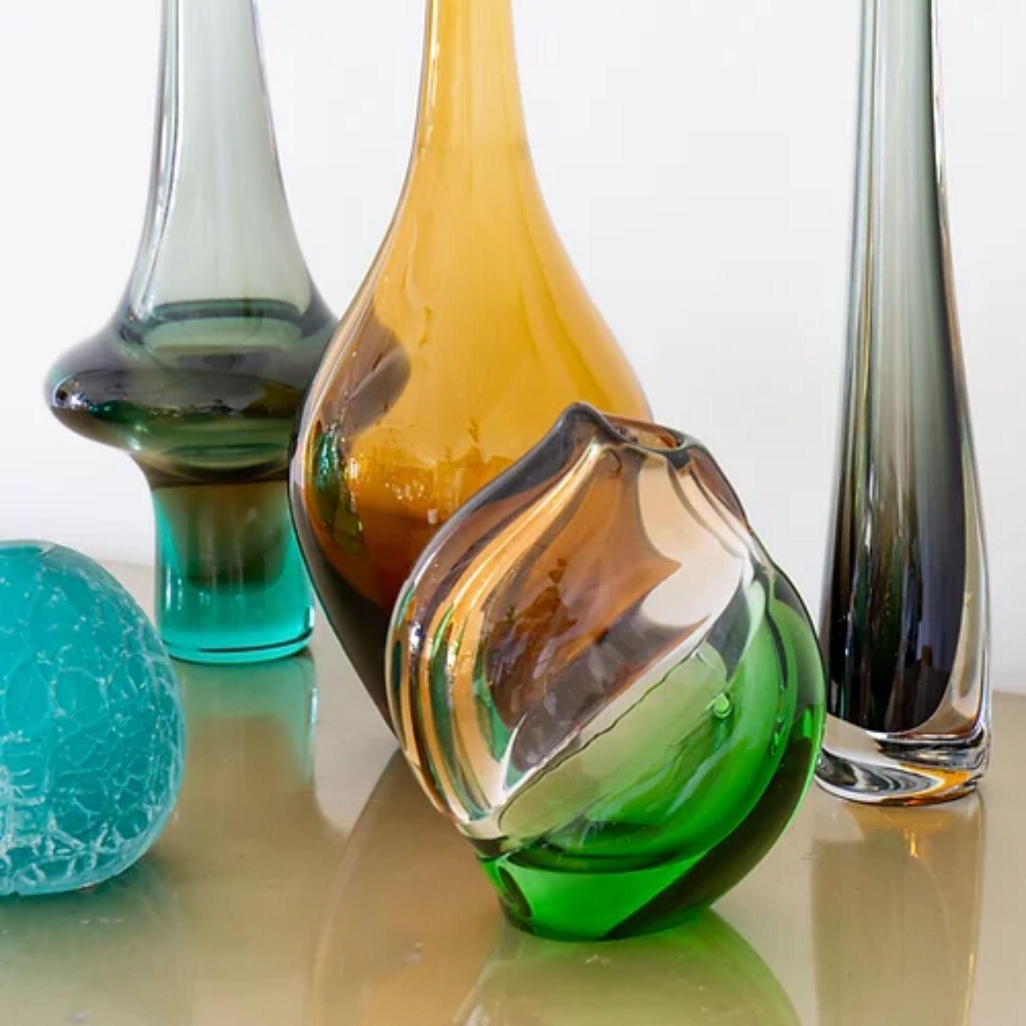Group of Six Glass Vases For Sale at 1stDibs