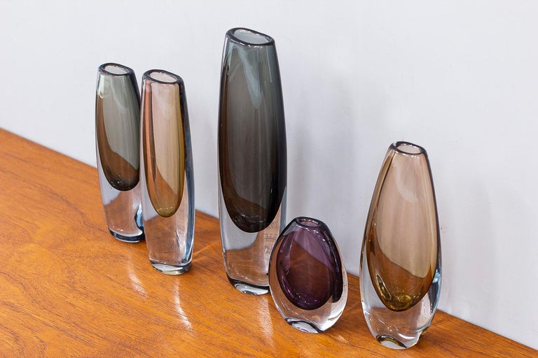Group of "Sommerso" Vases by Strömbergshyttan, Sweden at 1stDibs