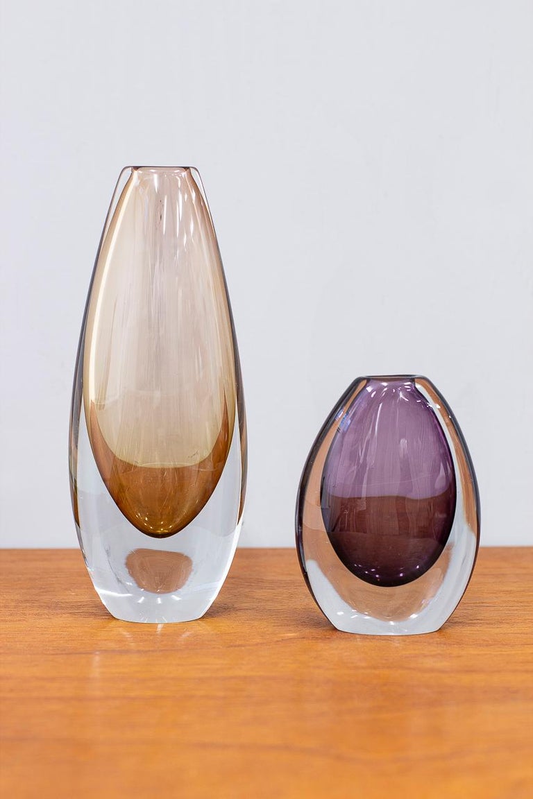 Group of "Sommerso" Vases by Strömbergshyttan, Sweden at 1stDibs