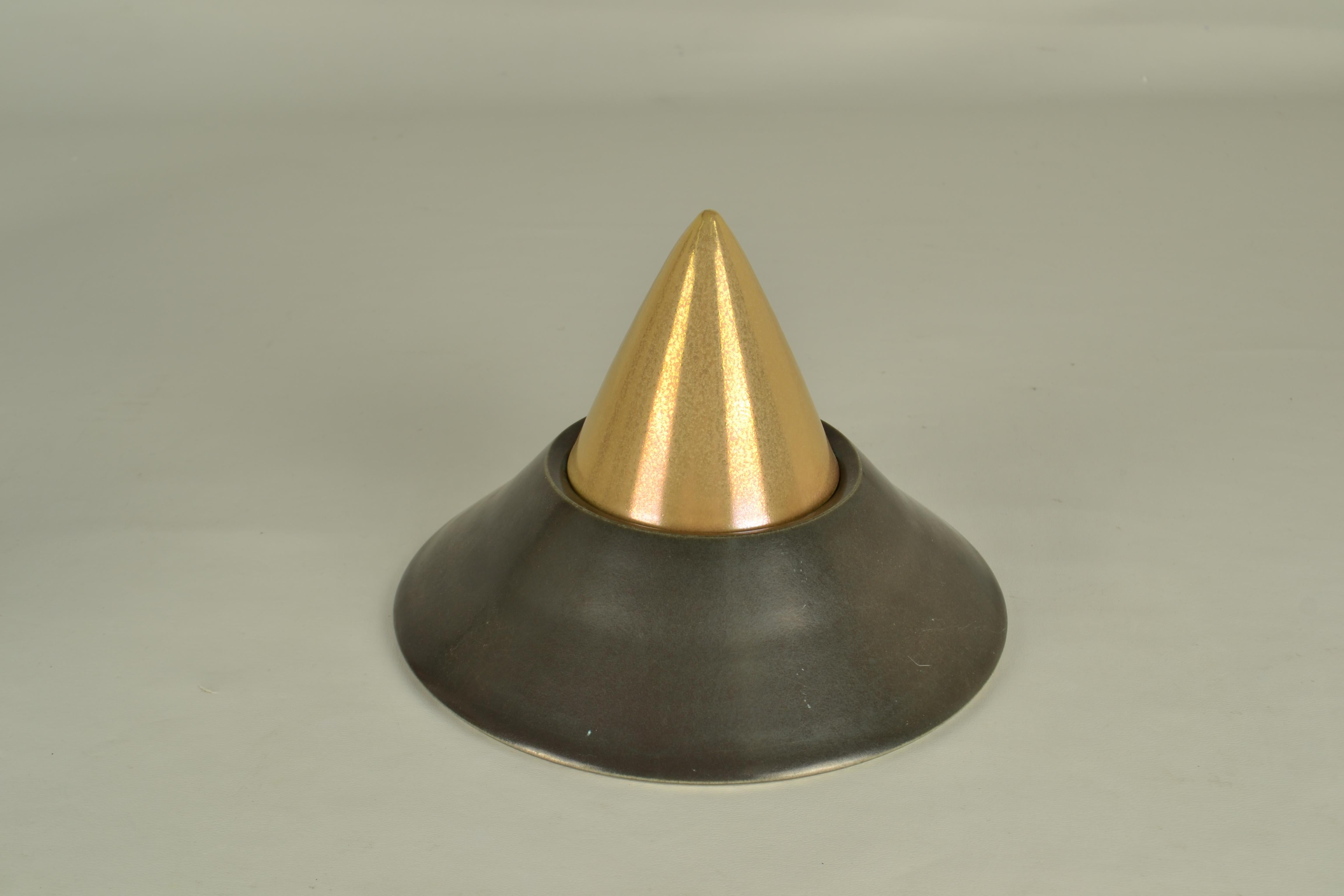 Group of Tall Studio Pottery Vases and Bowl with Iridescent Glaze by ...