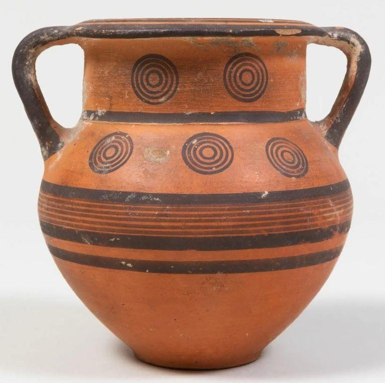 Group of Three Ancient Greek/Cypriot Painted Pottery Amphora and Wine ...