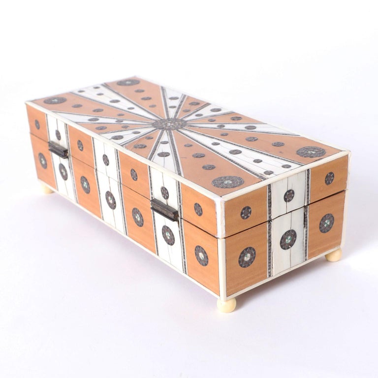 Group of Three Antique Anglo Indian Inlaid Boxes, Priced Individually ...