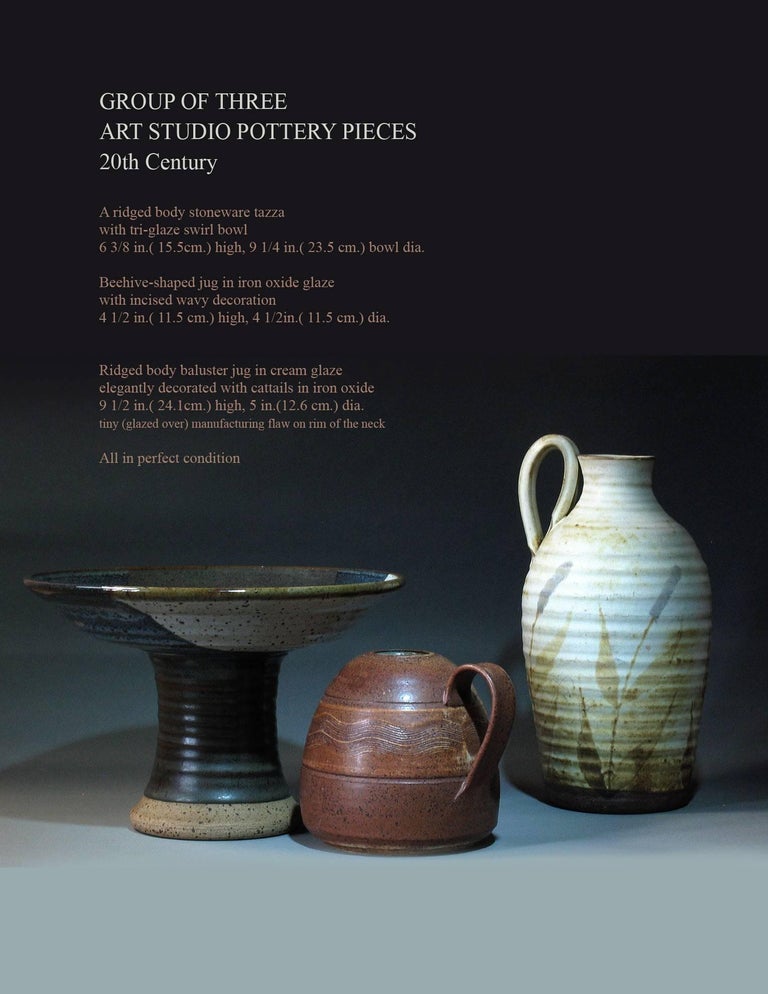 Group of Three Art Studio Pottery Pieces 20th Century at 1stDibs