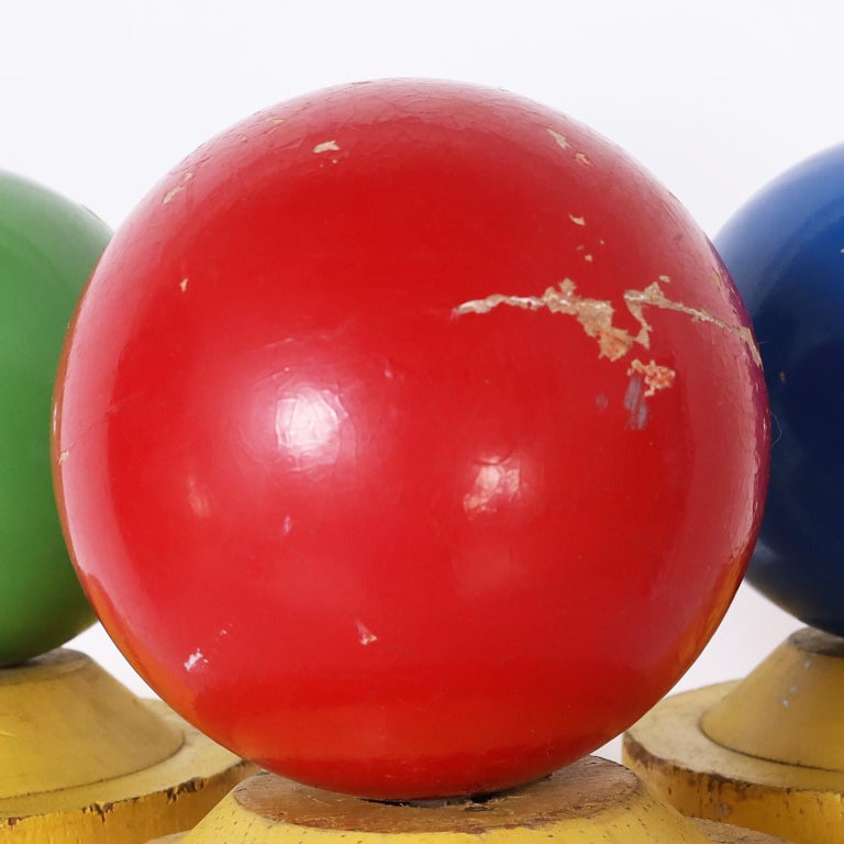 Group of Three Vintage Decorative Ball Top Pegs For Sale at 1stDibs