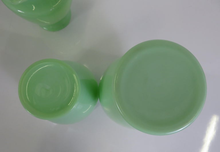 Grouping of 3 Jadite Green Mid-Century Modern Sarah Vases by McKee ...