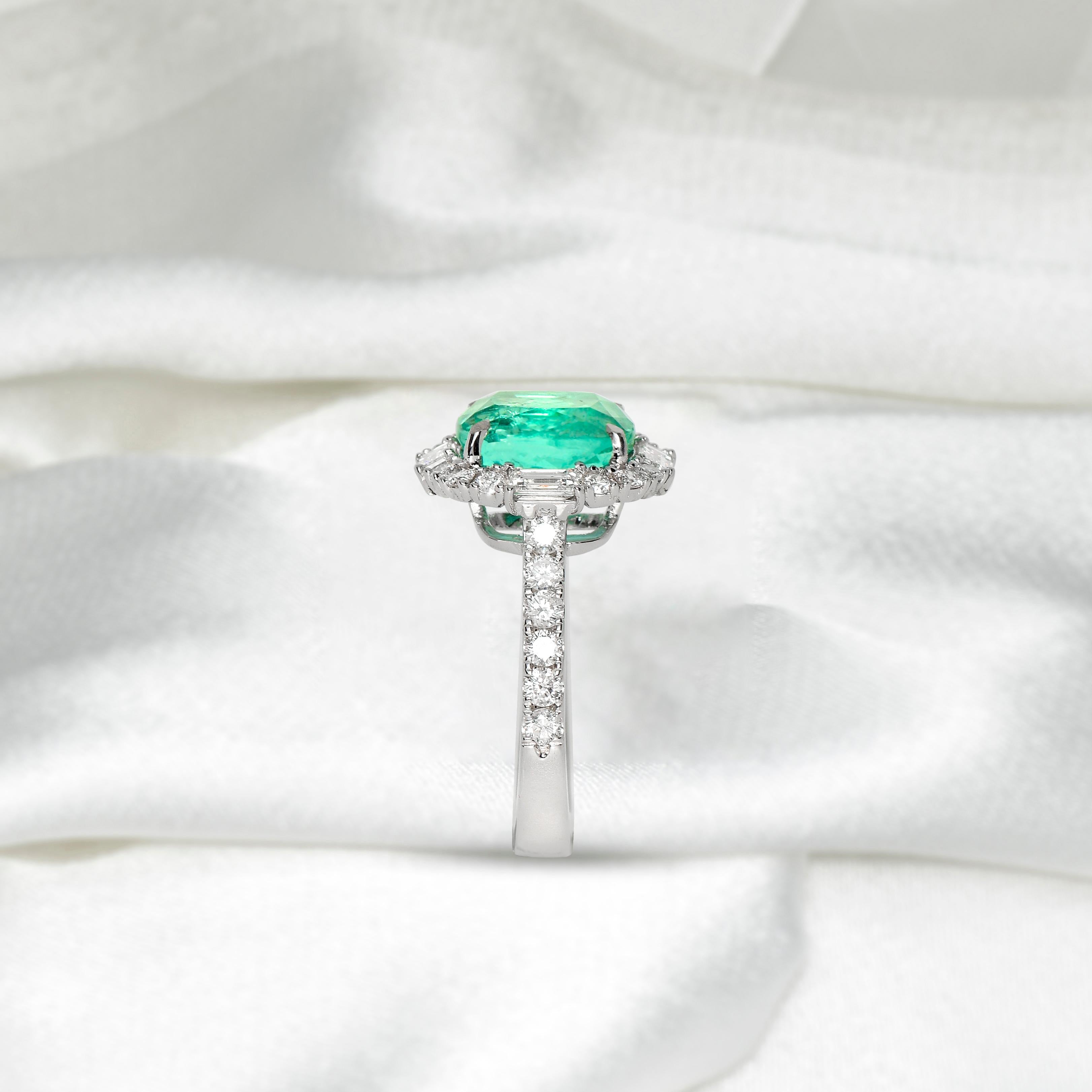 GRS 18k 4.28ct Colombia Emerald Antique Art Deco Style Engagement Ring ...