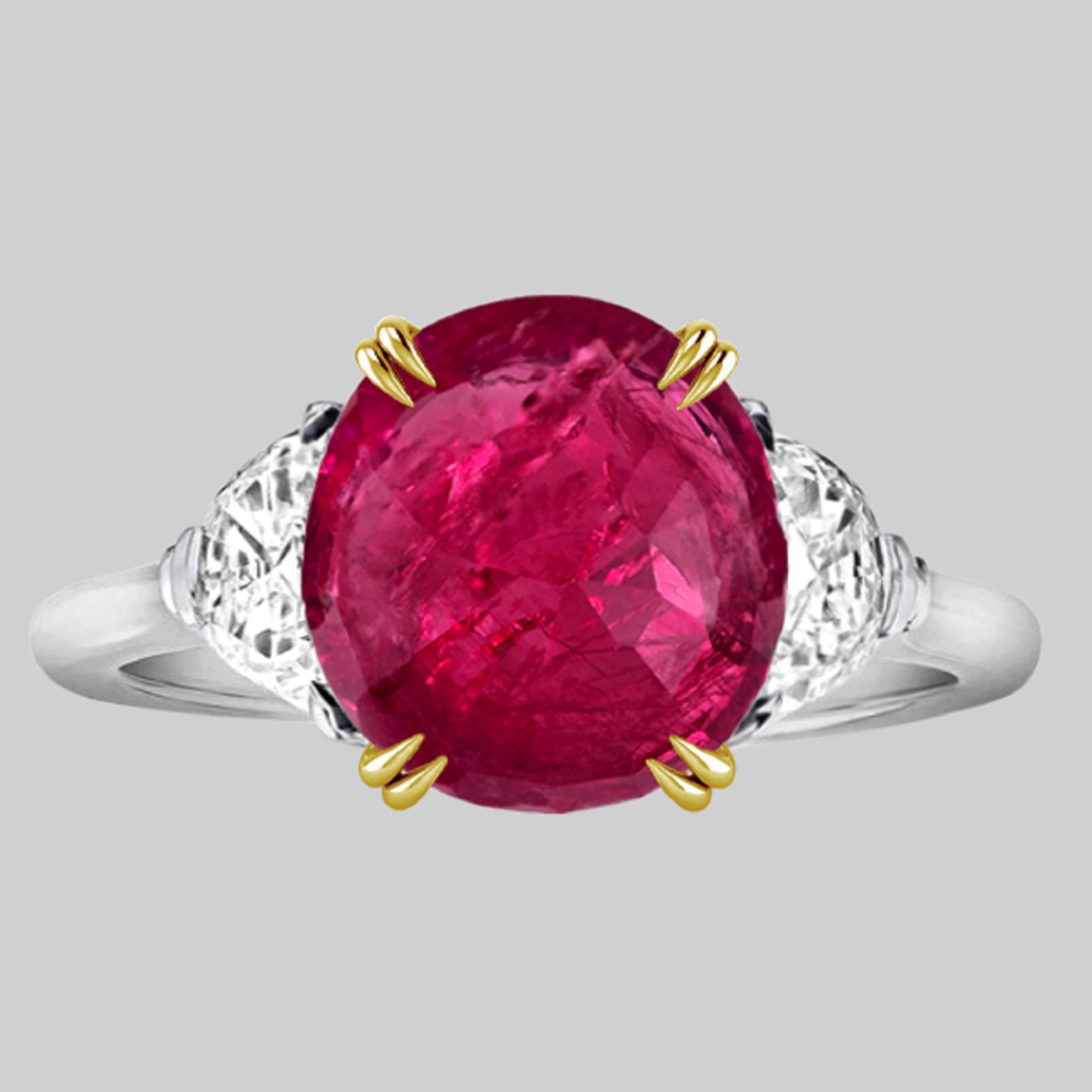 GRS 6 Carat No Heat Burma Ruby Diamond Ring For Sale at 1stDibs | 6 ...