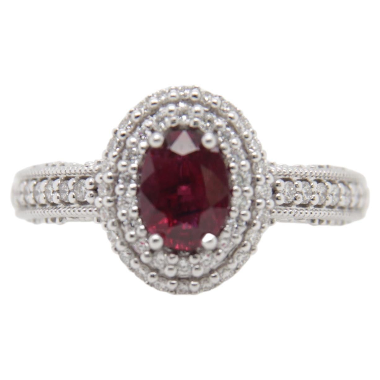 GRS Certified 0.70 Carat Burmese Ruby No Heat Pigeon Blood Ring in 18K Gold For Sale at 1stDibs
