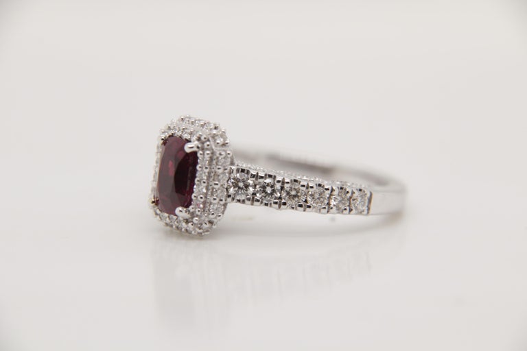 GRS Certified 0.75 Carat Burmese Ruby No Heat Pigeon Blood Ring in 18K ...