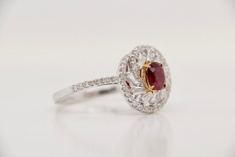 GRS Certified 0.81 Carat Burmese Ruby No Heat Pigeon Blood Ring in 18K ...