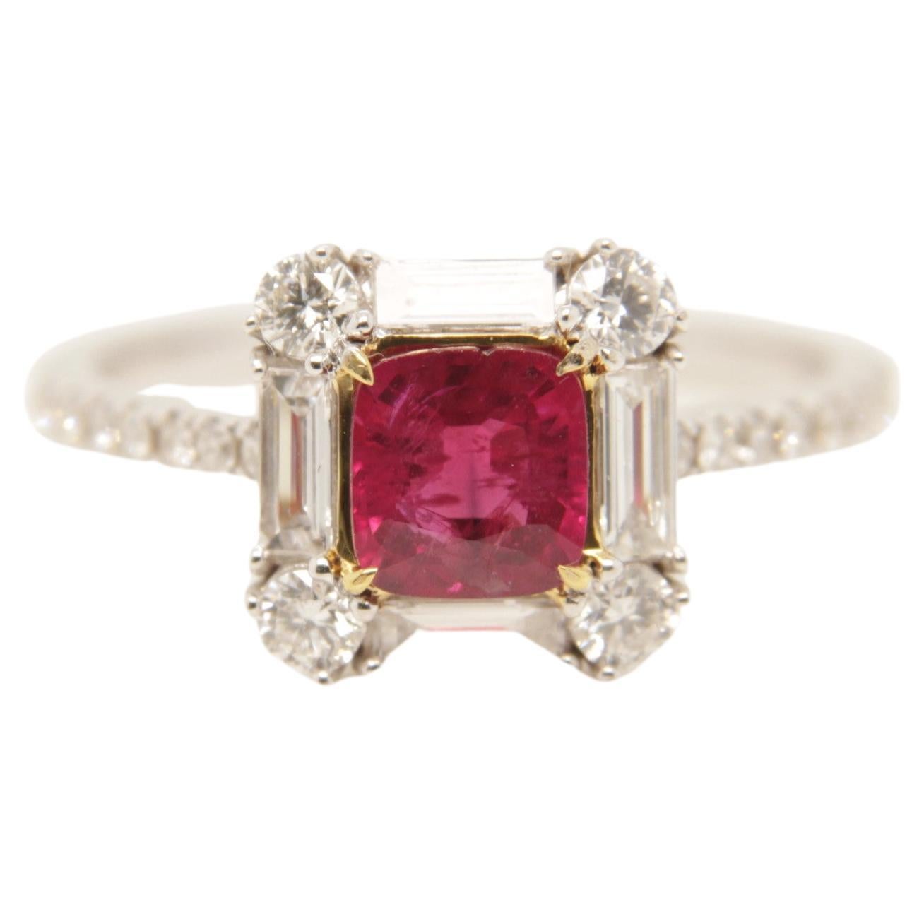 GRS Certified 0.89 Carat Burmese Ruby No Heat Pigeon Blood Ring in 18K ...