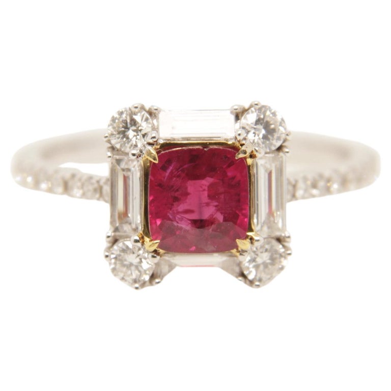 Bague en or 18 carats avec rubis birman de 0,86 carat certifié GRS ...