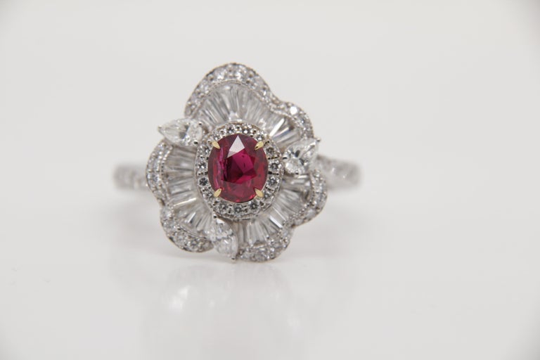 GRS Certified 0.89 Carat Burmese Ruby No Heat Pigeon Blood Ring in 18K ...
