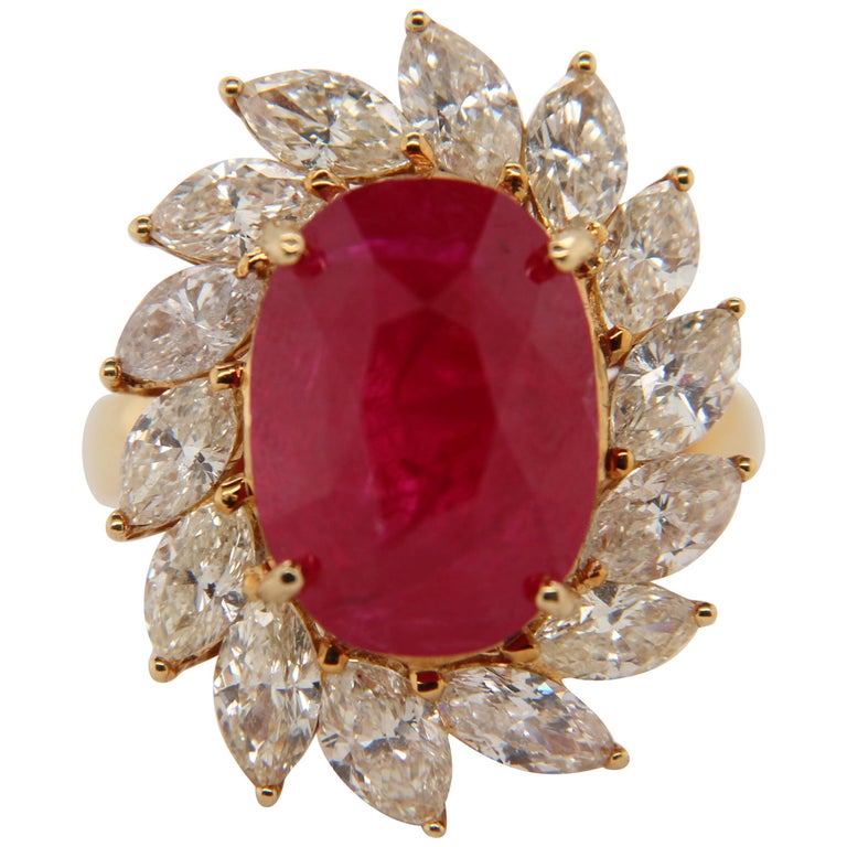 GRS Certified 10.21 Carats Burmese Heated Ring For Sale at 1stDibs
