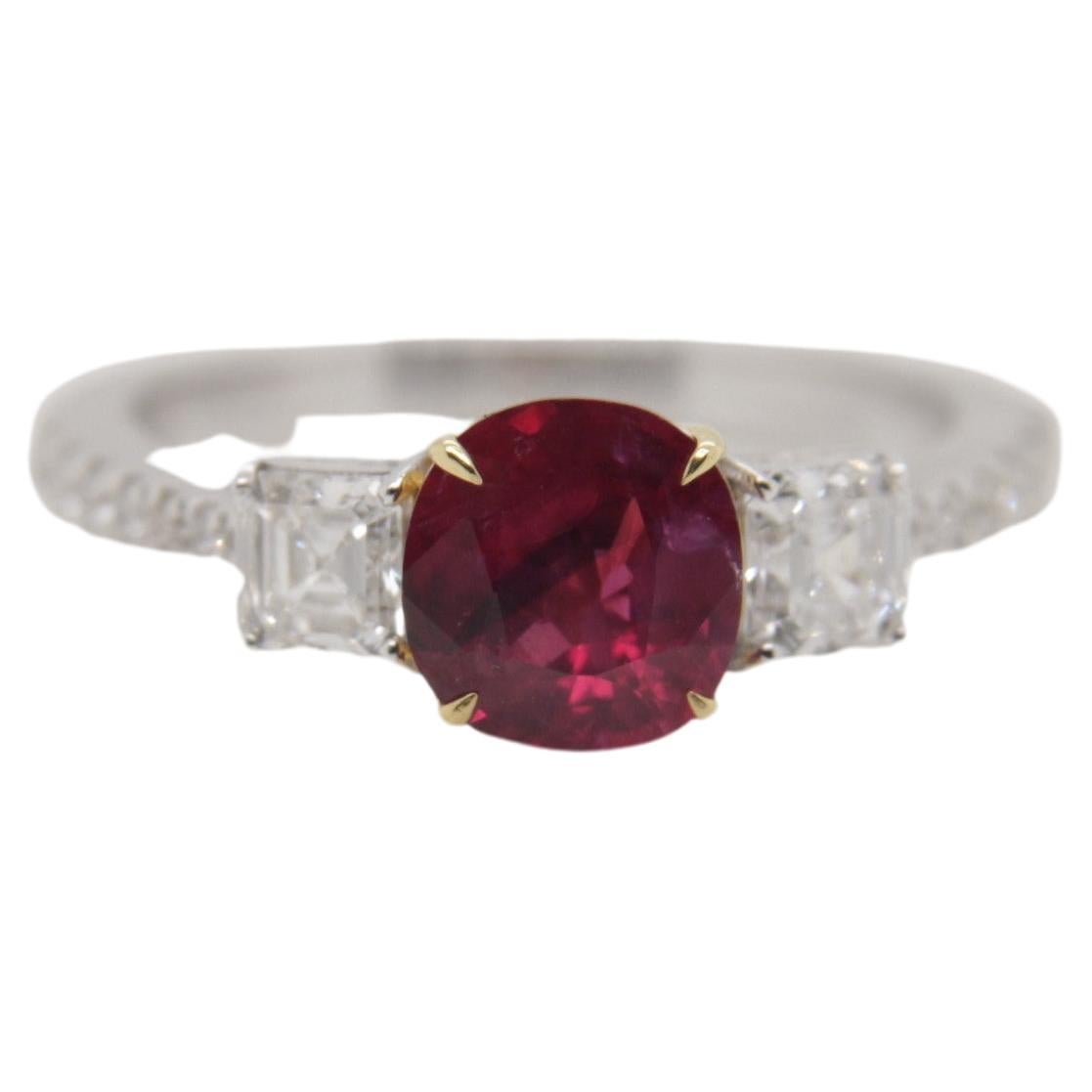 Emilio Jewelry Certified 2.50 Carat Pigeon Blood Ruby Ring For Sale at ...