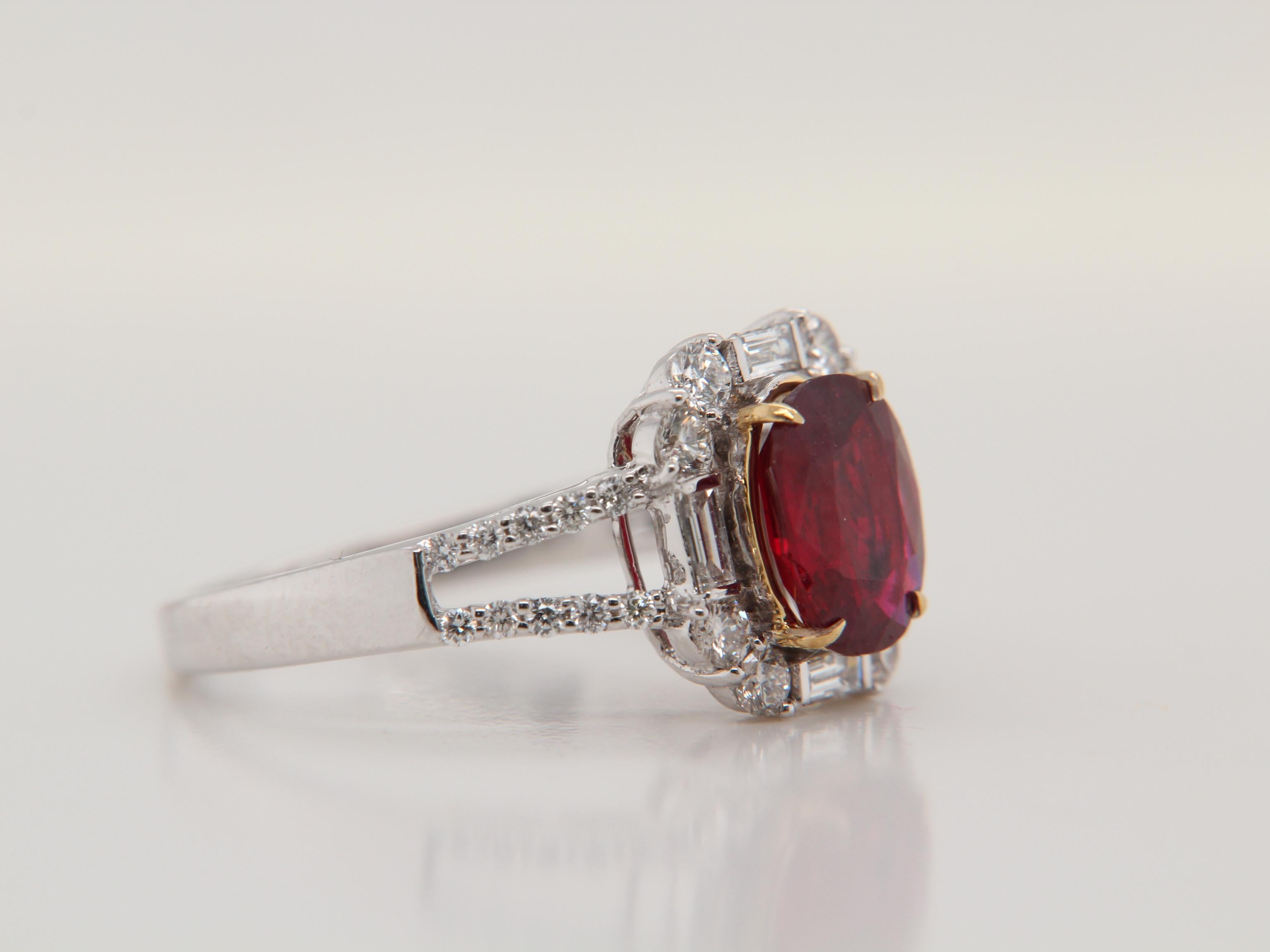 GRS Certified Burmese No Heat 1.52 Carat 'Pigeon Blood' Ruby and ...