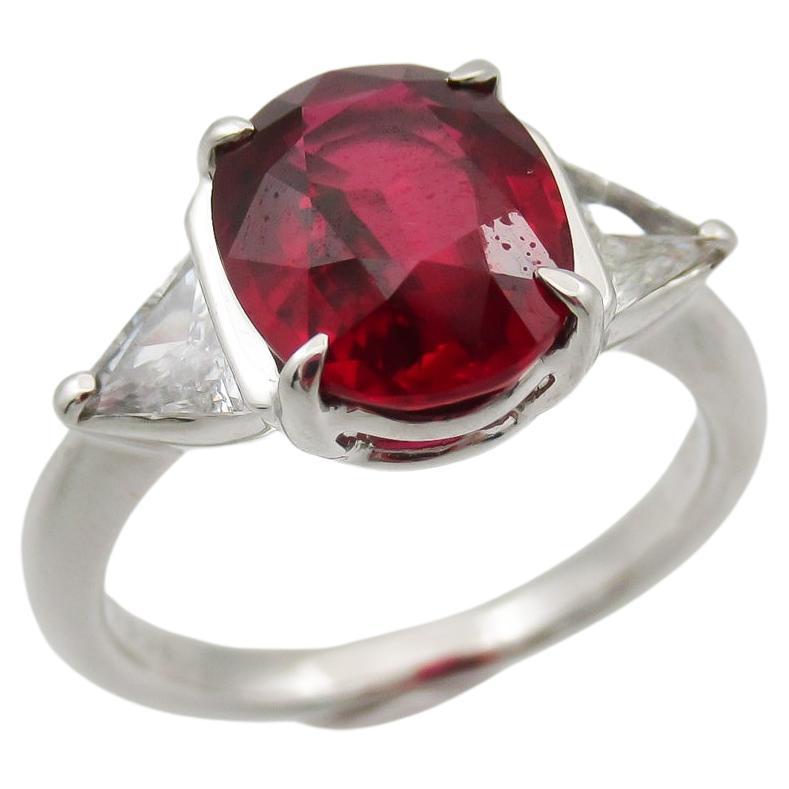 Burma Ruby 4.02 Carat Pigeon Blood Certified, Ben Dannie Designed Men's ...