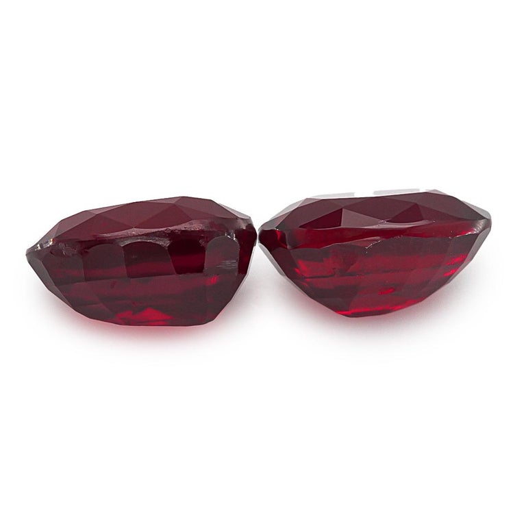 GRS Certified 3.98 Carat Natural Heated Ruby Matching Pair For Sale at ...